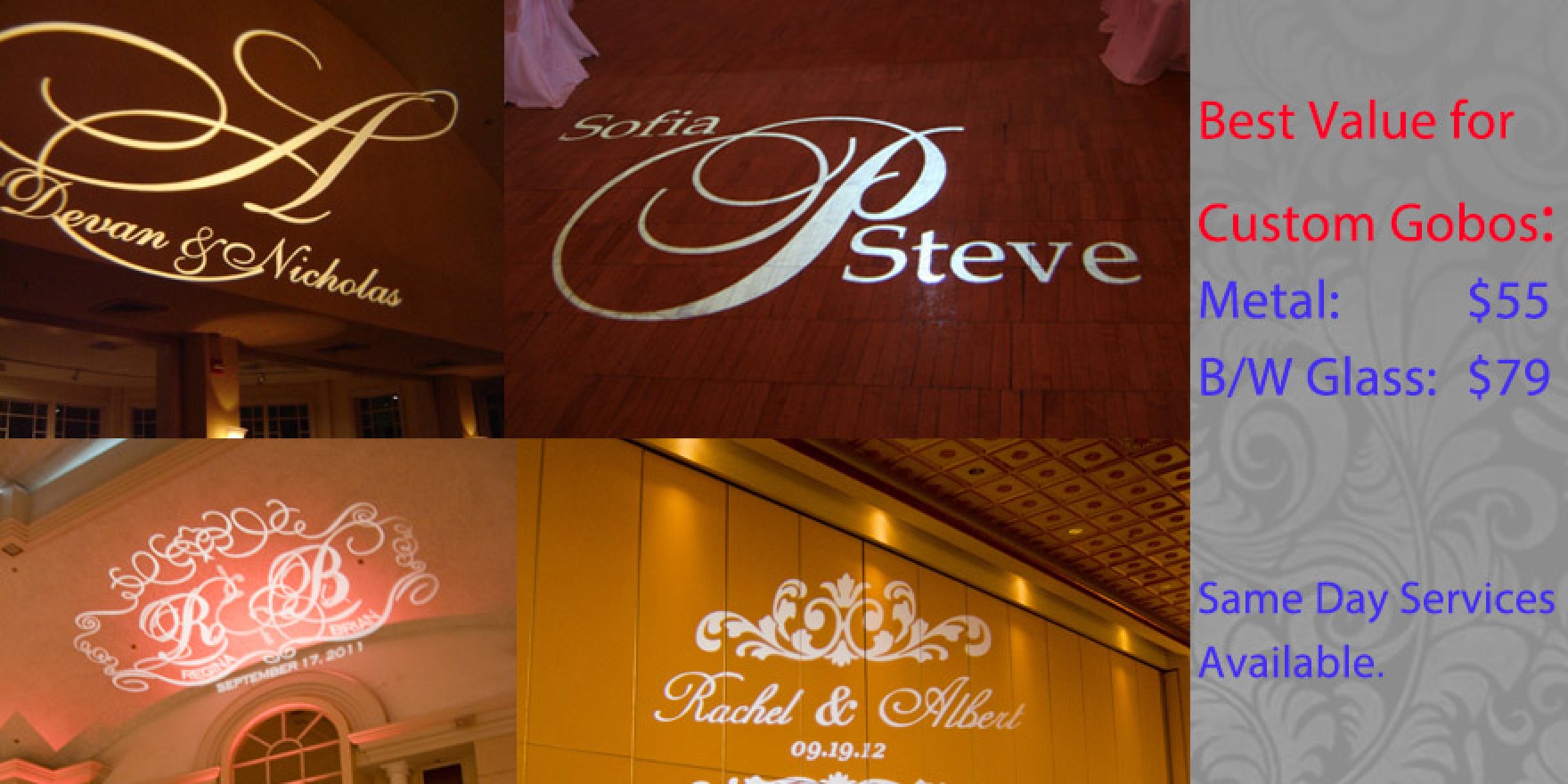 Thegobo.com | Custom Gobos | Wedding Gobos | Gobo Projectors ...